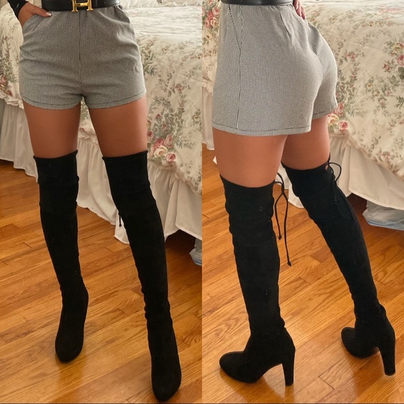 KAITLYN PAN | Shoes | Kaitlyn Pan Suede Over The Knee Boots Suede Black ...